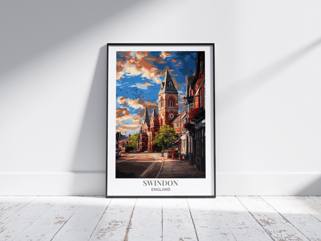 Swindon Poster Print – Vintage Town Centre Street Scene & Historic ...
