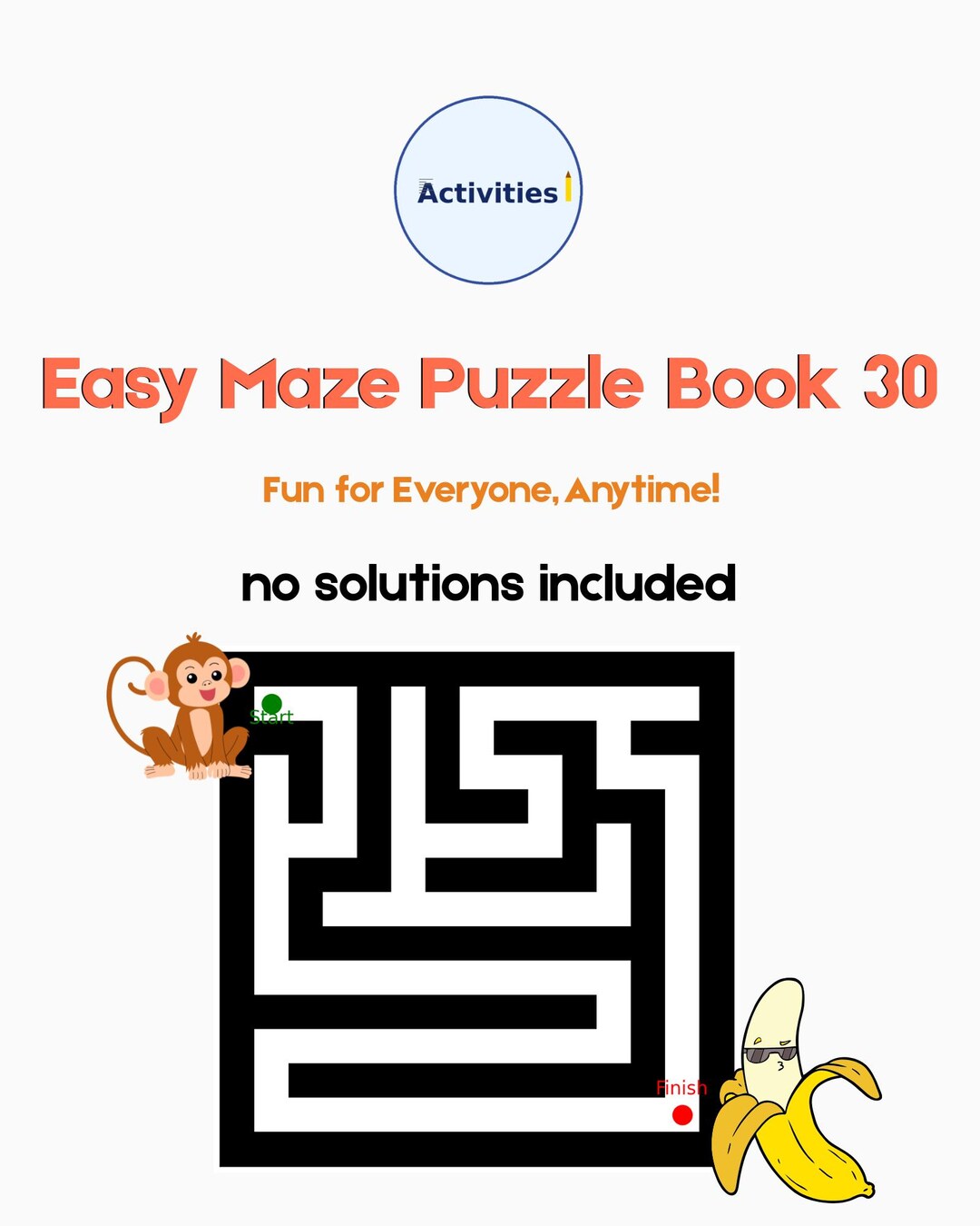 30 Easy Mazes PDF | Printable Puzzle Book | Fun Activity Sheets for All ...