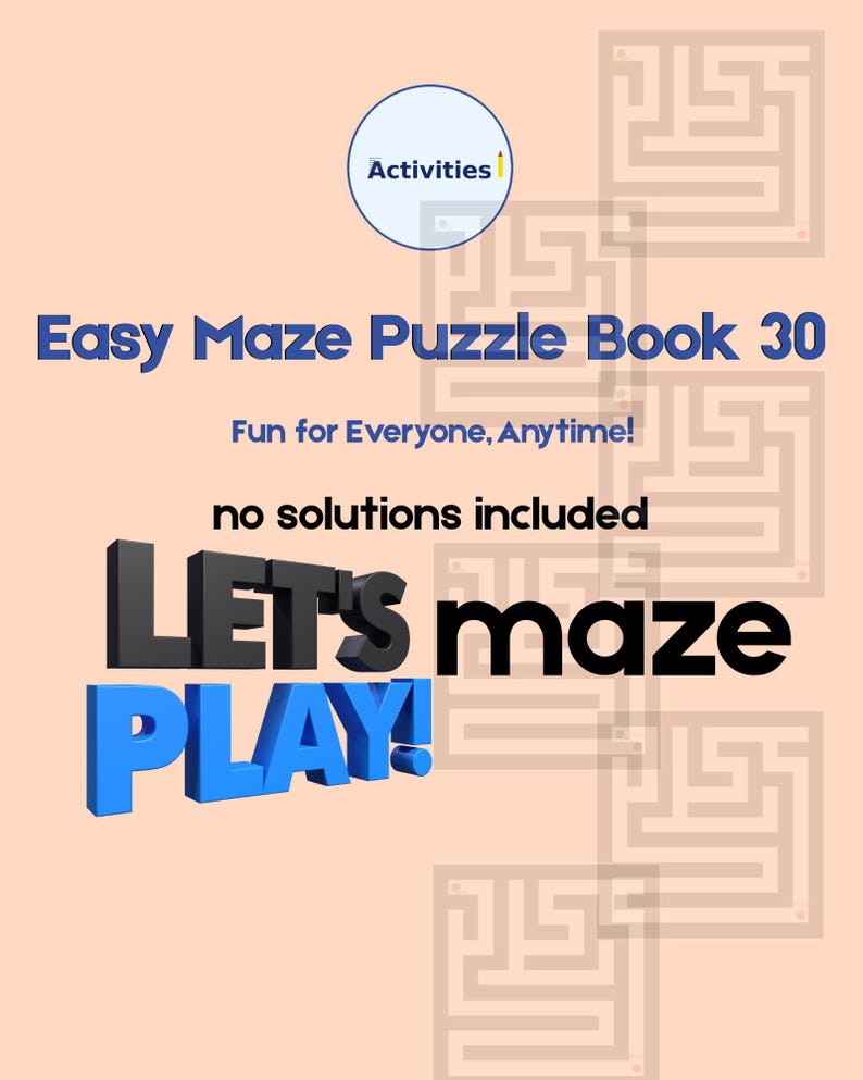 30 Easy Mazes PDF | Printable Puzzle Book | Fun Activity Sheets for All ...