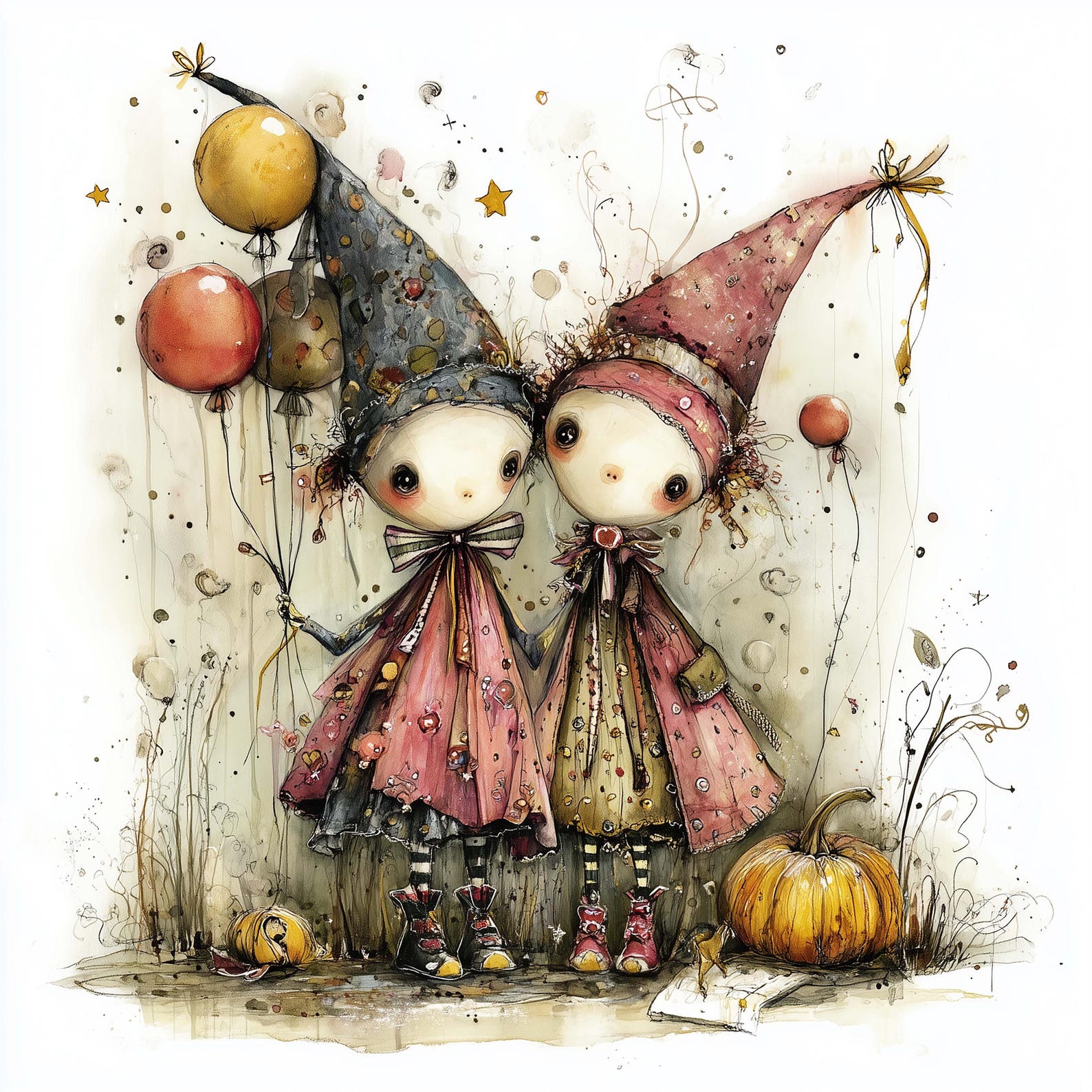 Cute Halloween Ghost Clipart Bundle – 10 Jpgs With Ghosts, Balloons and ...