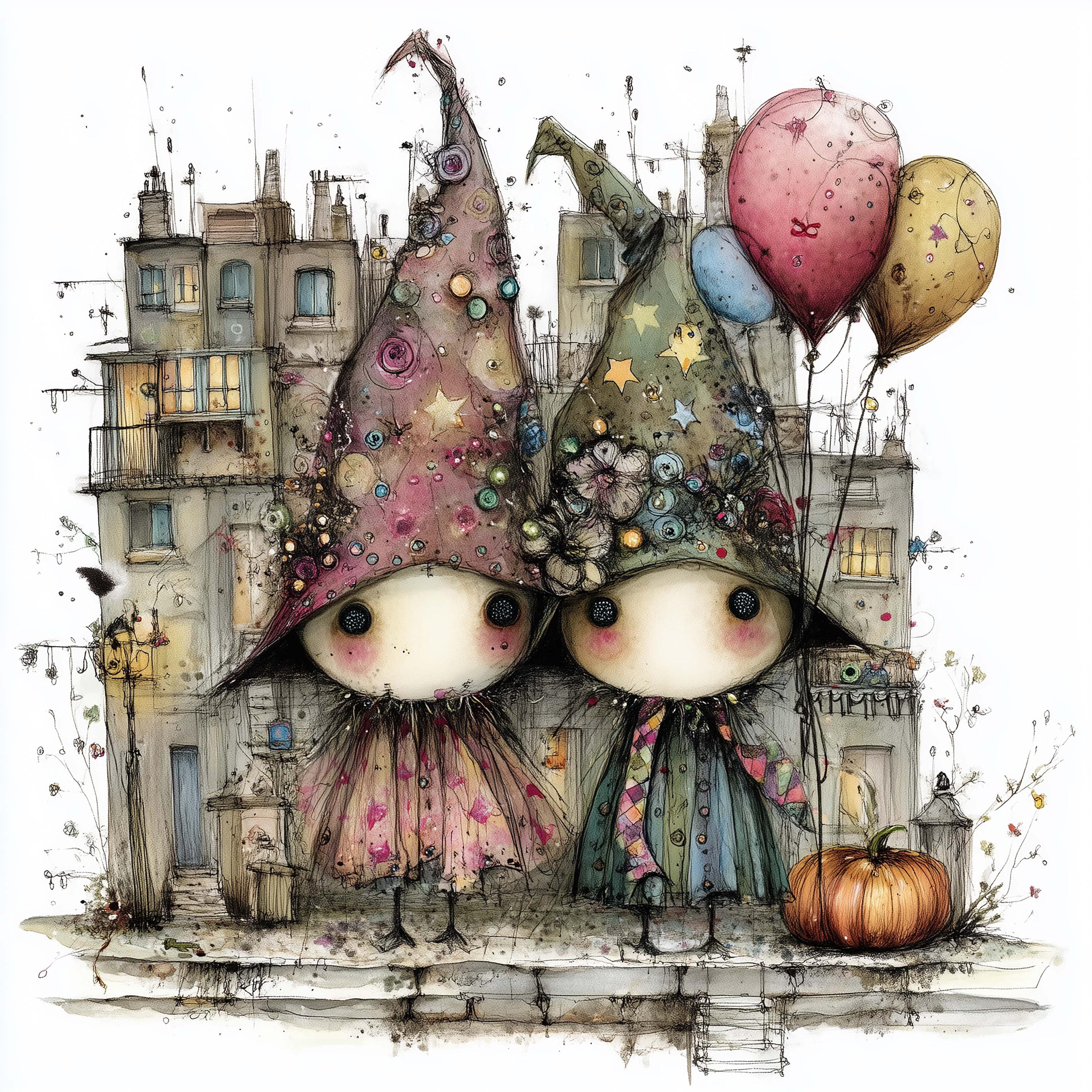 Cute Halloween Ghost Clipart Bundle – 10 Jpgs With Ghosts, Balloons and ...