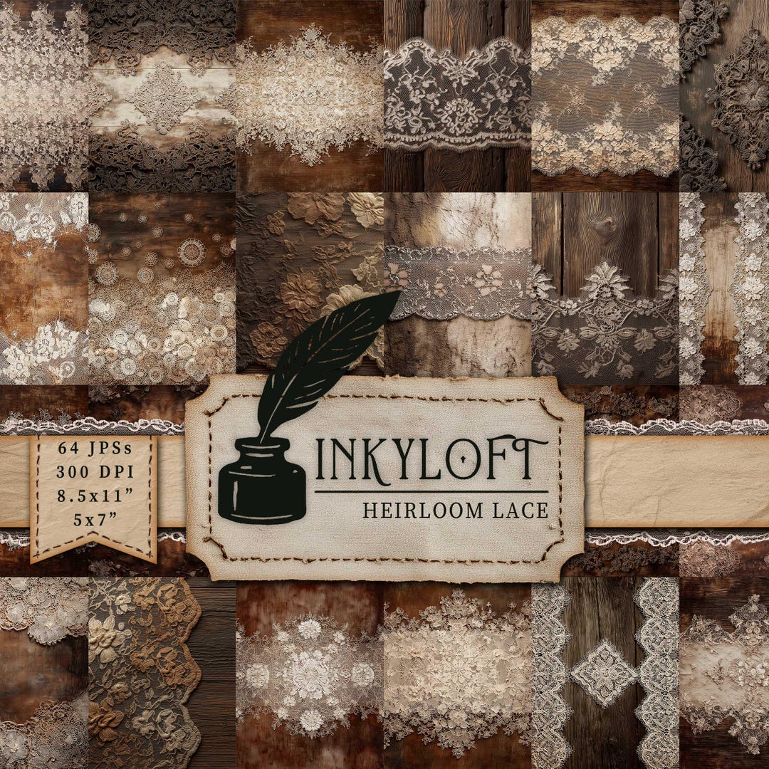 Heirloom Lace: Vintage Wood & Thread Paper - Grunge Rustic Backgrounds ...
