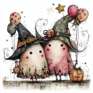 Cute Halloween Ghost Clipart Bundle – 10 Jpgs With Ghosts, Balloons and ...