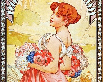 Mucha Cross Stitch Pattern | Etsy