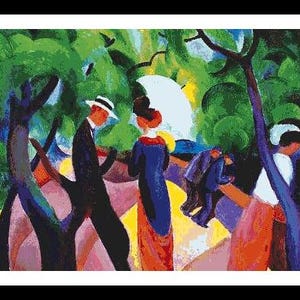 Promenade, Macke - Cross Stitch Pattern, Pdf Format, Delivered by Email ...