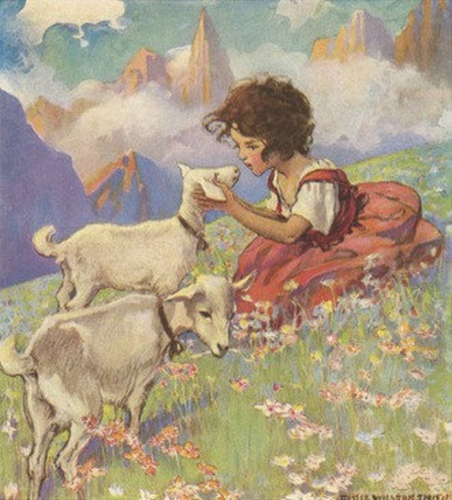 Heidi and Her Goats Cross Stitch Pattern Pdf Format - Etsy