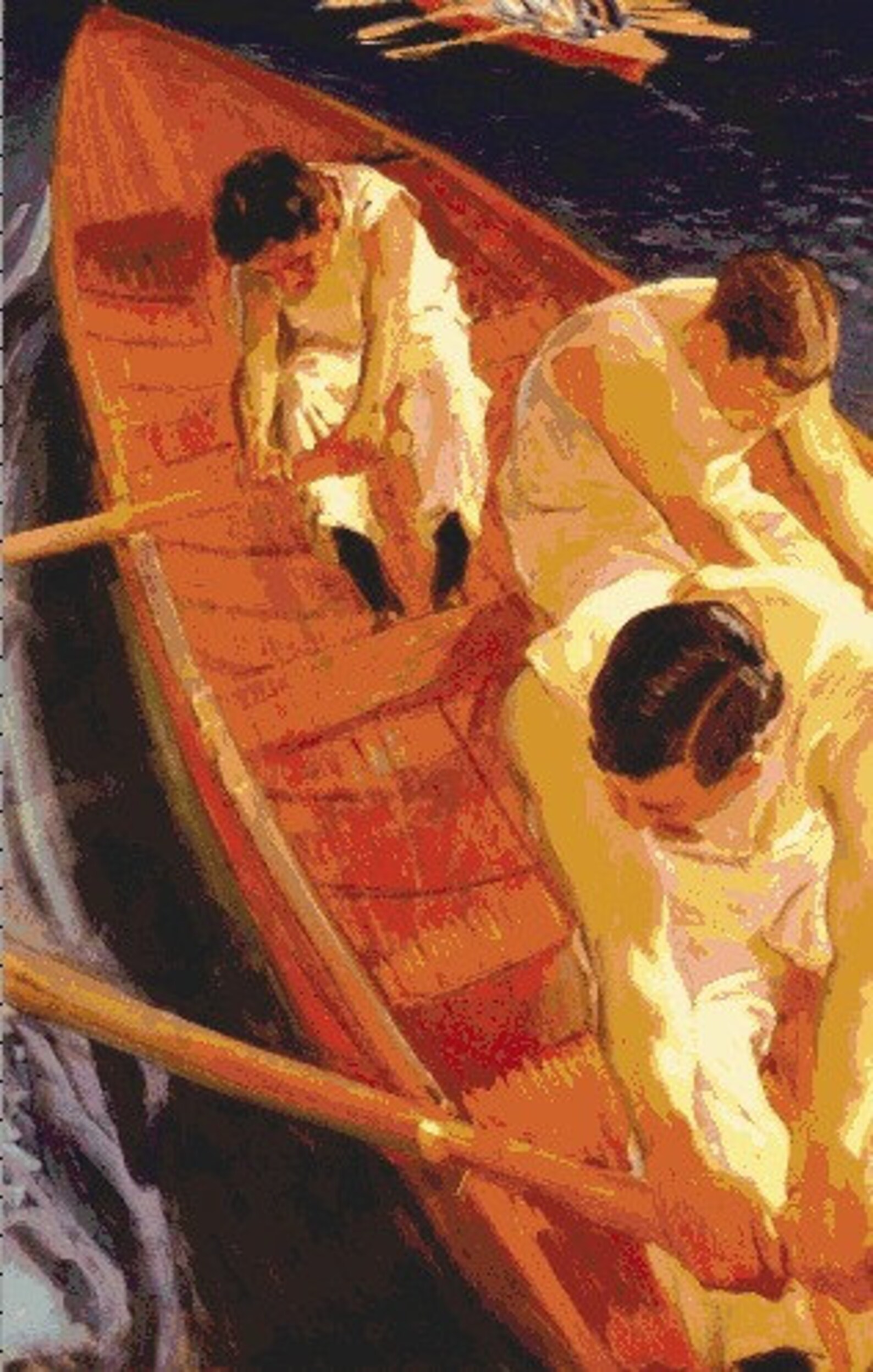 In the Rowing Boat Cross Stitch Pattern Pdf Format - Etsy
