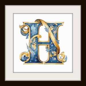 Initial Letter H - 1 - Cross Stitch Pattern, Pdf Format, Delivered by ...