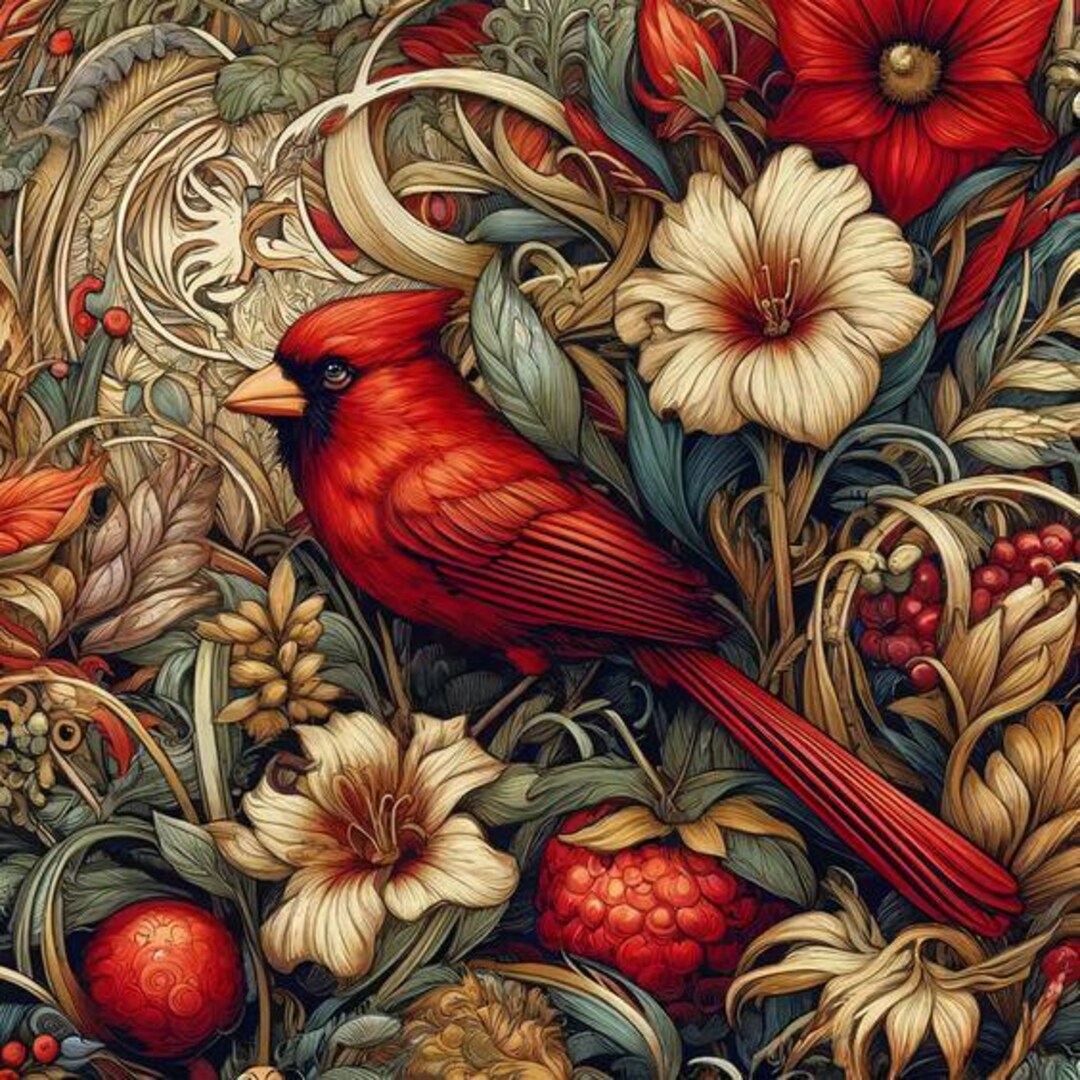 Red Cardinal - Cross Stitch Pattern, Pdf Format, Delivered by Email ...