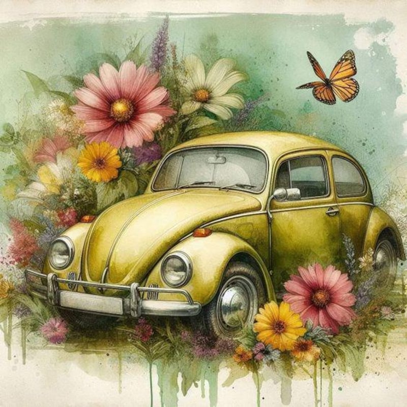 Vw Beetle Embroidery - Etsy