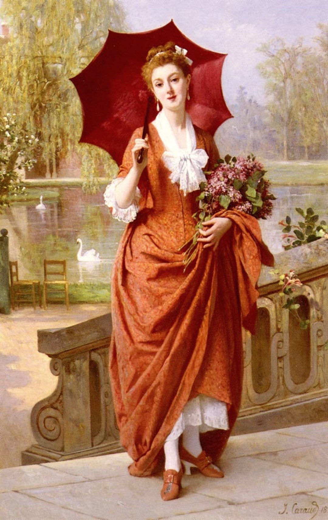 The Red Parasol - Cross Stitch Pattern, Pdf Format, Delivered by Email ...