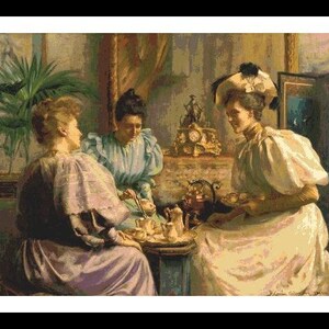 Five O'clock Tea - Cross Stitch Pattern, Pdf Format, Delivered by Email ...
