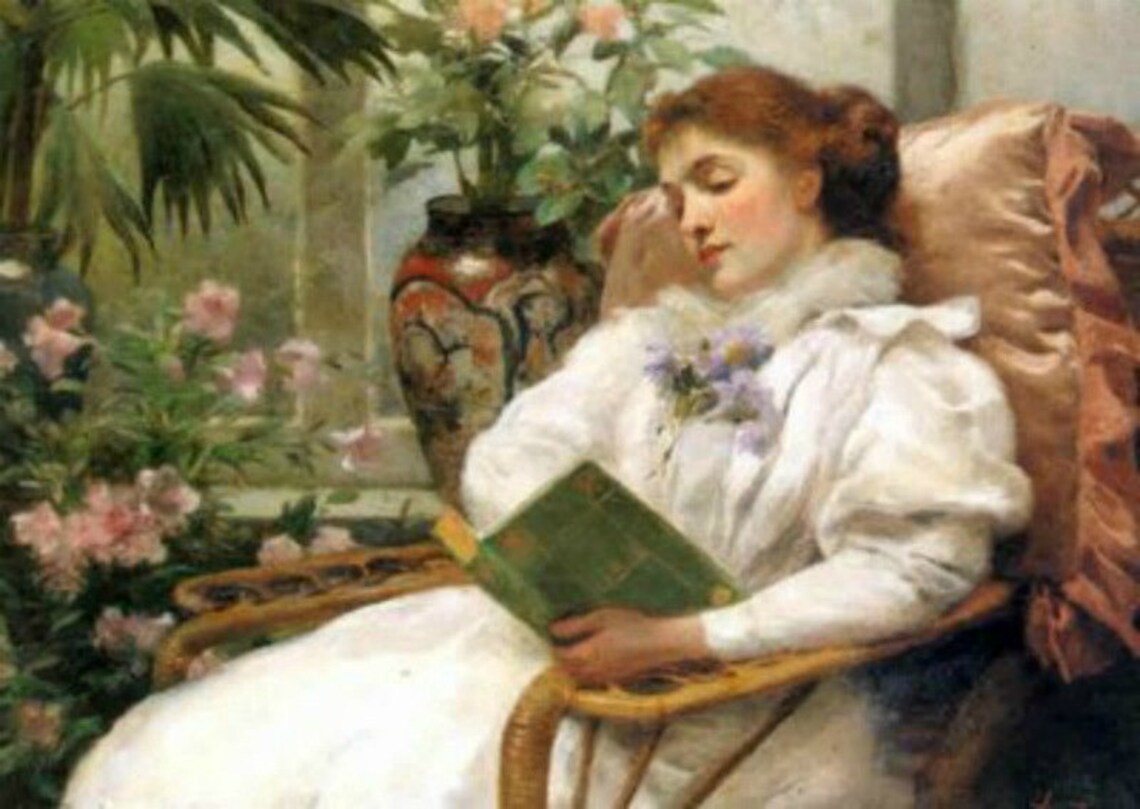 Lady Reading - Cross Stitch Pattern, Pdf Format, Delivered by Email ...