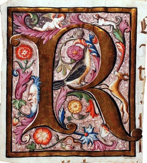 Illuminated Manuscript Letters R