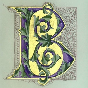 Illuminated Letter B I - Cross Stitch Pattern, Pdf Format, Delivered by ...