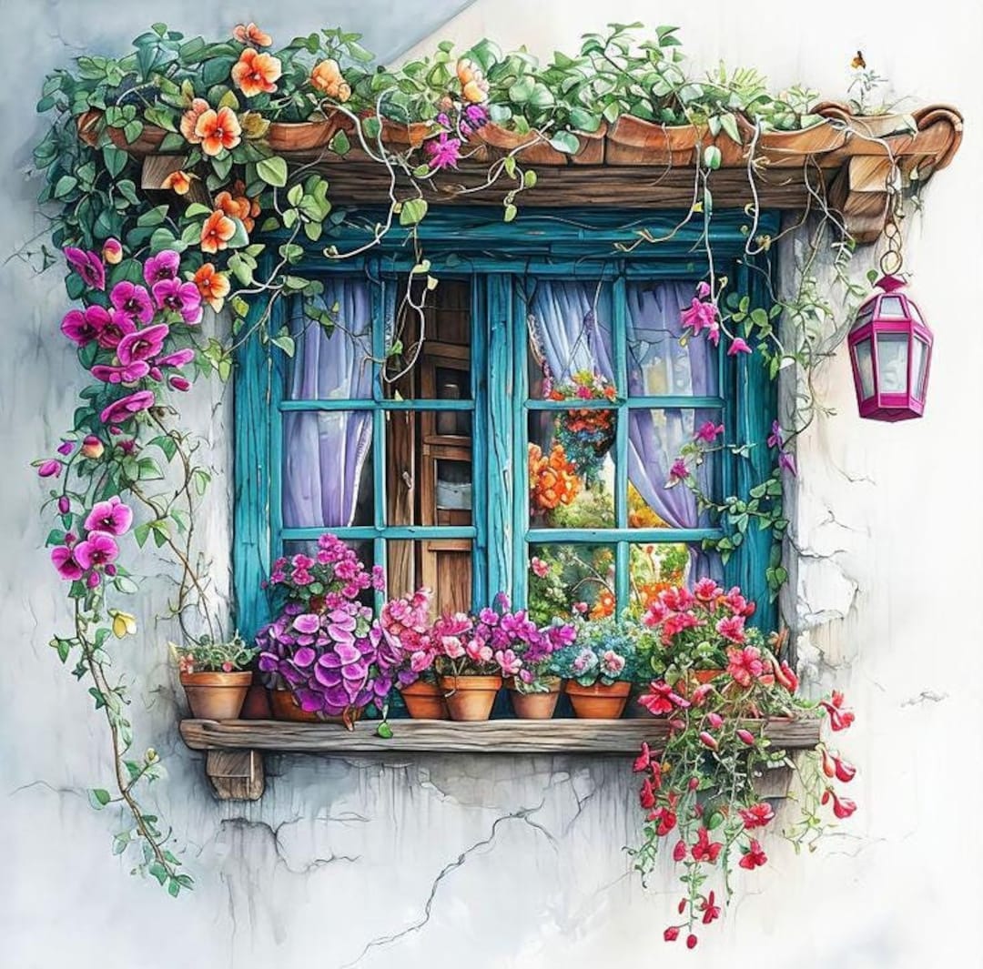 Window 1 - Cross Stitch Pattern, Pdf Format, Delivered by Email, Modern ...