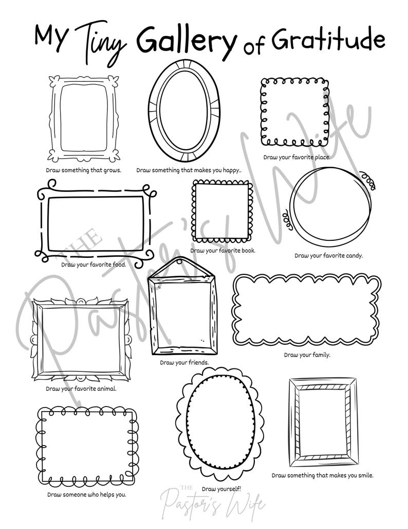 My Tiny Gallery of Gratitude | Kids Printable Thankfulness Activity ...