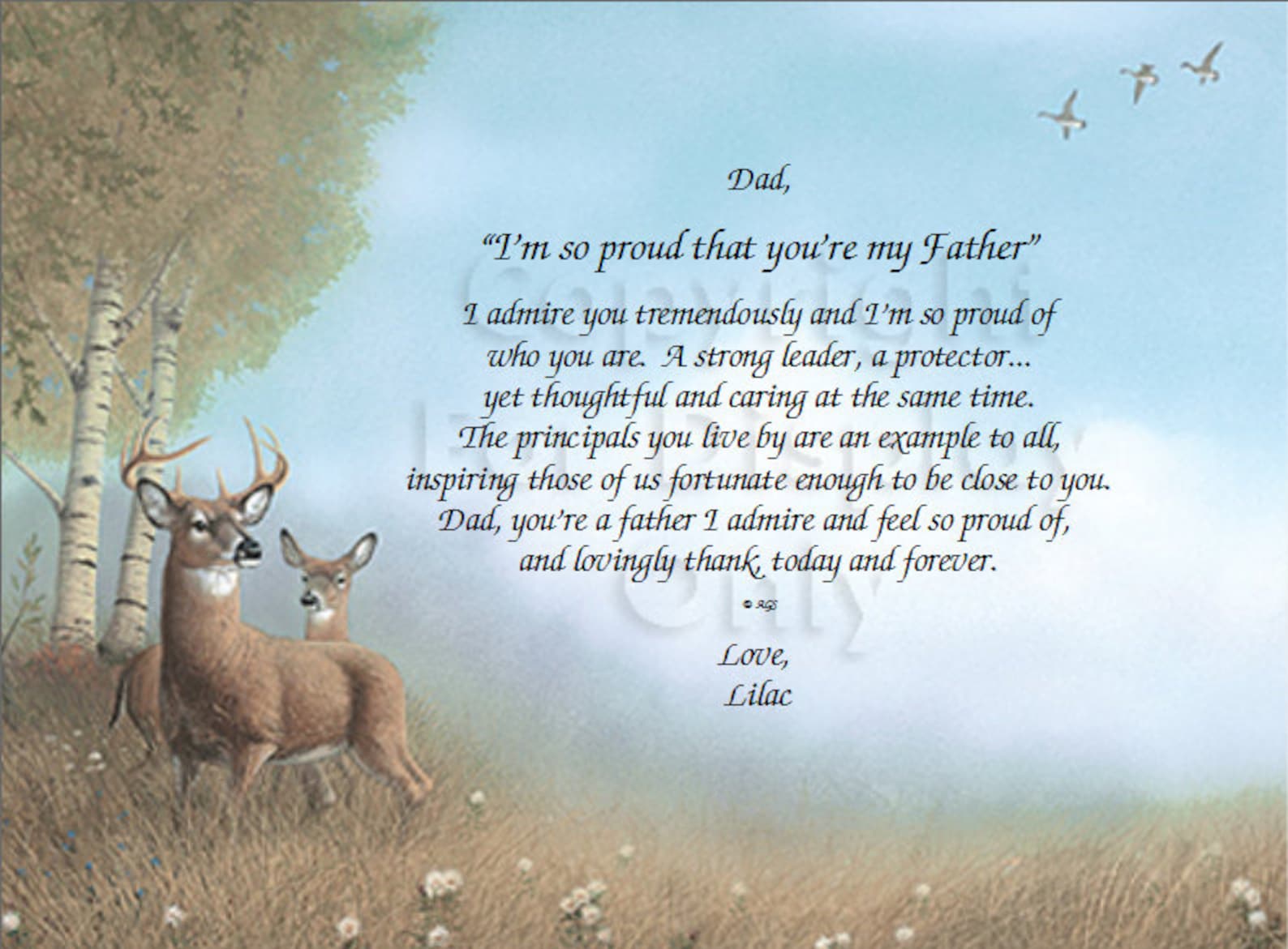 Deer | Poem| for Fathers - Etsy