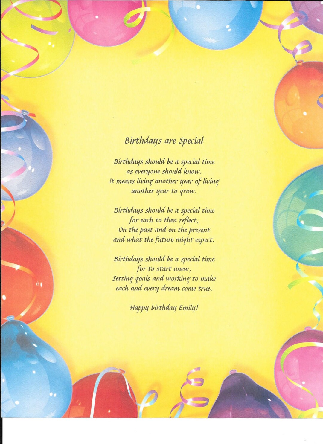 Personalized Birthday Poem | Birthdays Are Special - Etsy