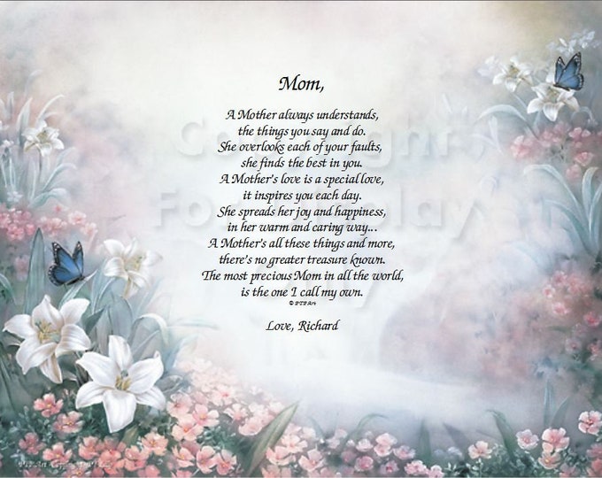 Poem Mom Mother's Day Gift - Etsy