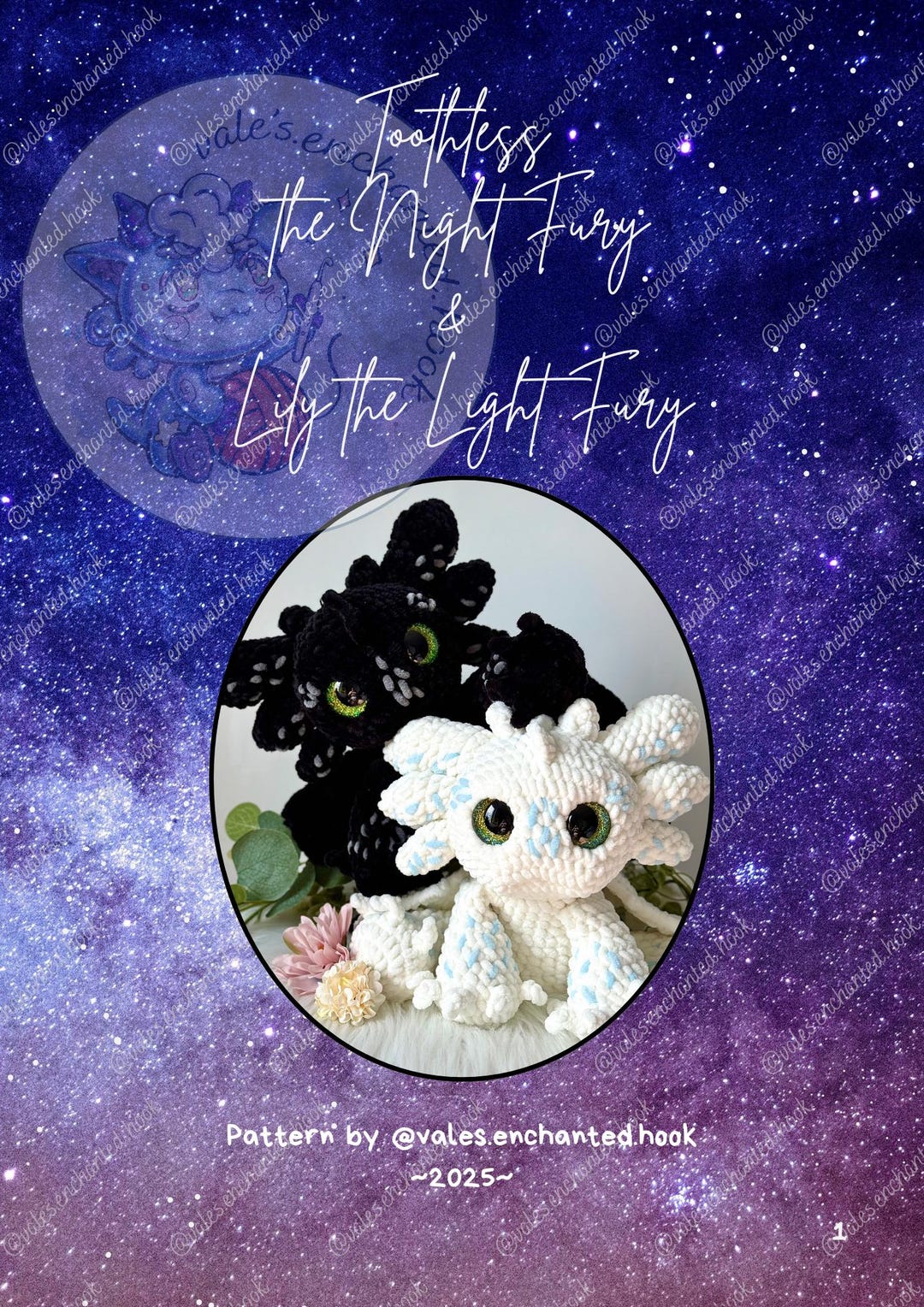 Night & Light Dragons-amigurumi Pattern-dragon Amigurumi-pattern Dragon ...