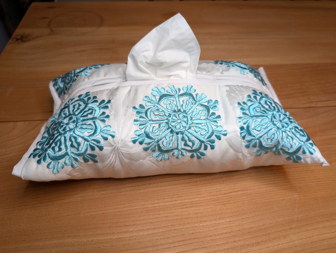 Rabat Embroidery Tissue Box Cover - Turquoise - Etsy
