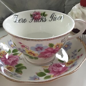 FREE SHIPPING-4 Customizable Porcelain Rude Teacup and Saucer Sets, 8 ...