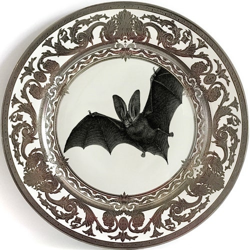 FREE Shipping-gold or Silver Porcelain Bat Plate or Cup and - Etsy