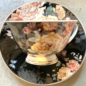 Floral "that Was Not Tea" Teacup and Saucer Set, 8 Ounces, Food Safe ...