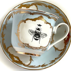 Queen Bee Teacup, 8 Oz. Food Safe and Durable, Vegan Bone China. - Etsy