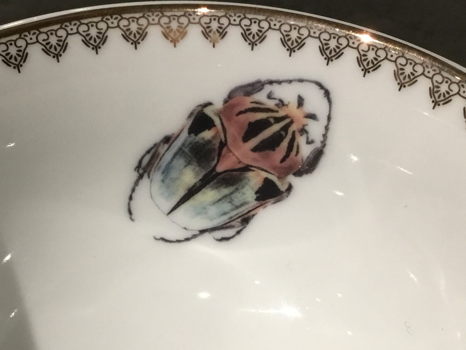 FREE Shipping-gorgeous Green and Gold Insect Plate / Bug | Etsy