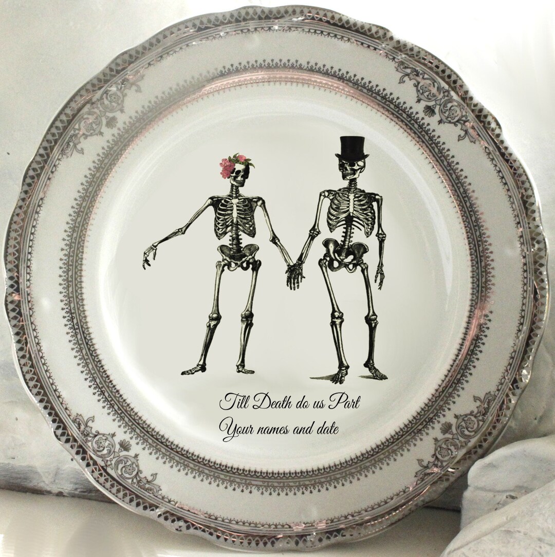 9 Skeleton Couple Wedding Plate Food Safe and Durable - Etsy