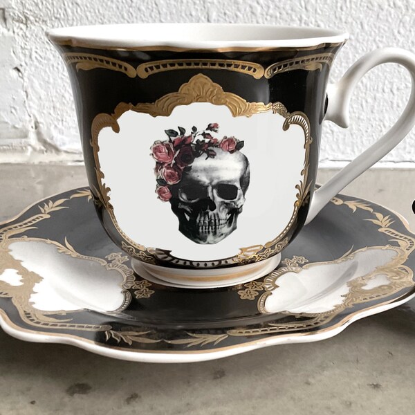 Skull Tea Cup - Etsy