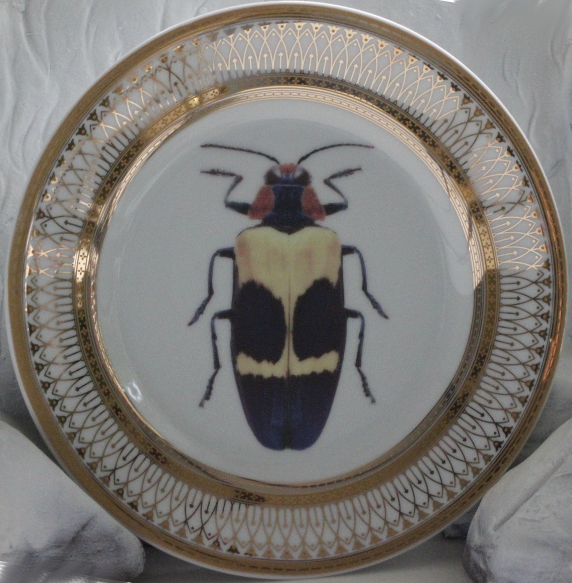 Gold Porcelain Bug Plate, Insect Plate, Bug Dish, Insect Dish ...