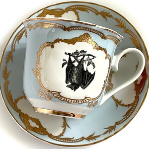 Bat Tea Set, Green, Blue or Pink. Durable and Food Safe, Vegan Bone ...