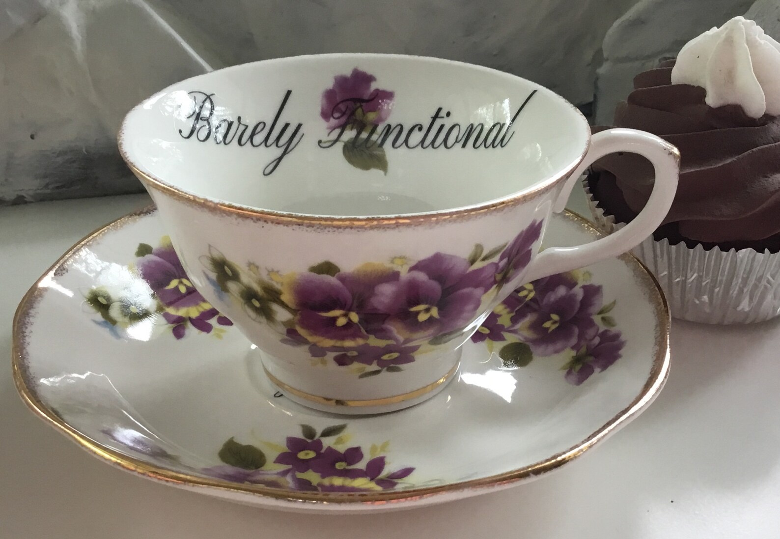 FREE SHIPPING-4 Customizable Porcelain Rude Teacup and Saucer - Etsy
