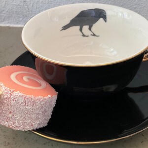 NEW JUMBO SIZE Raven Tea Cup /coffee Cup and Saucer Set, 14 Ounces ...