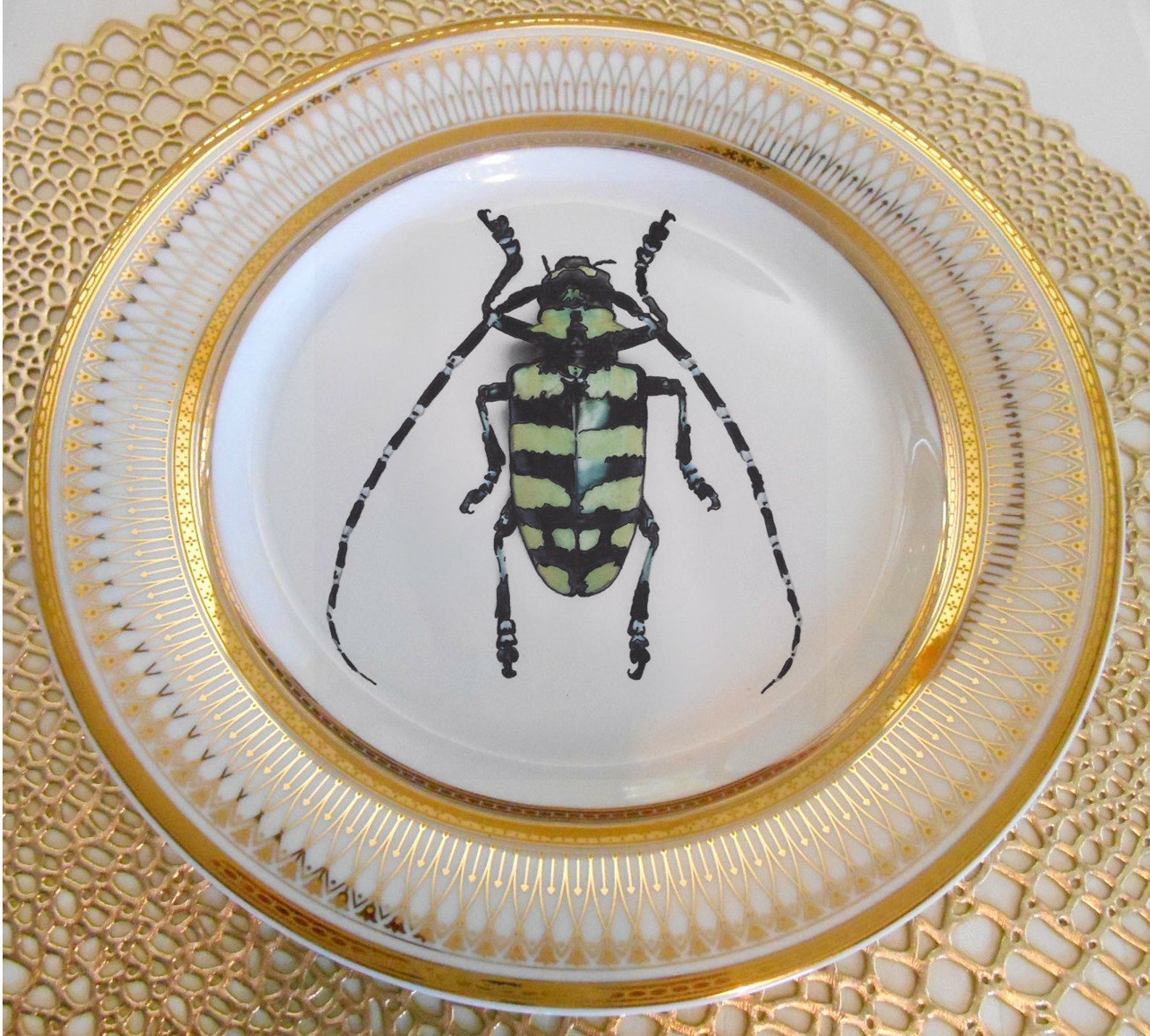 FREE Shipping-beautiful Gold or Silver Bug Plate or Cup and | Etsy