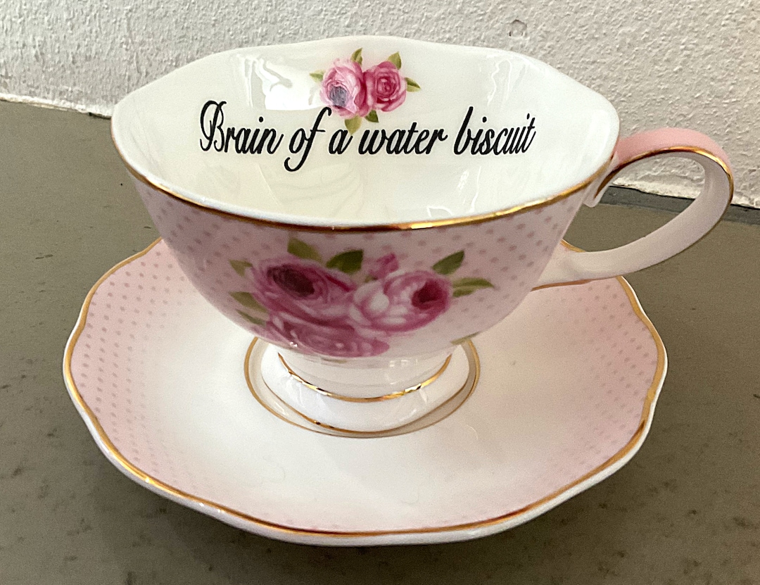 Floral Rude Teacup and Saucer Set With Spoon, 7 Ounces. Porcelain. - Etsy