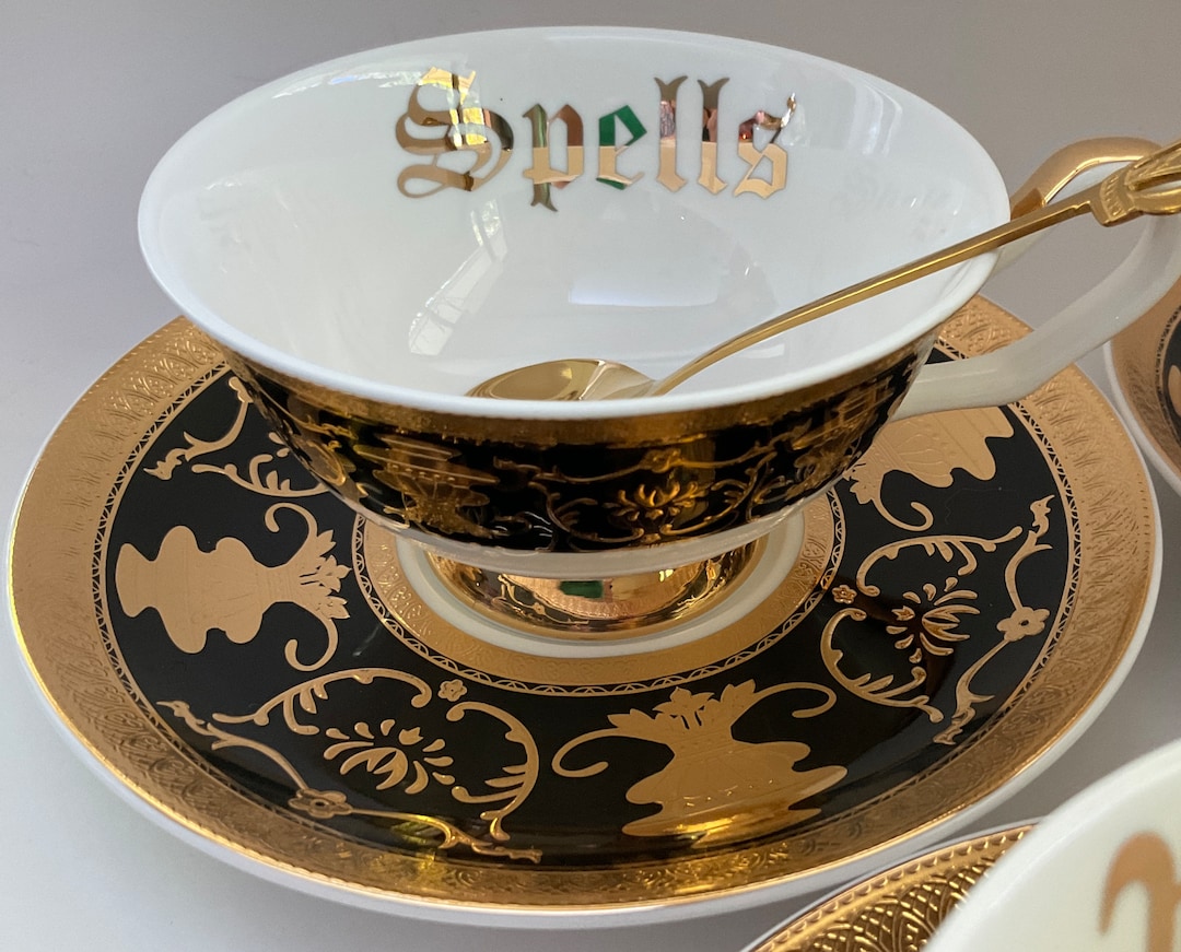Potions, Spells, Witches’ Brew or Poison Teacup & Saucer Set With Spoon ...