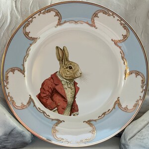 Pink, Blue or Green Rabbit Plate, Vegan Bone China. Durable and Food ...