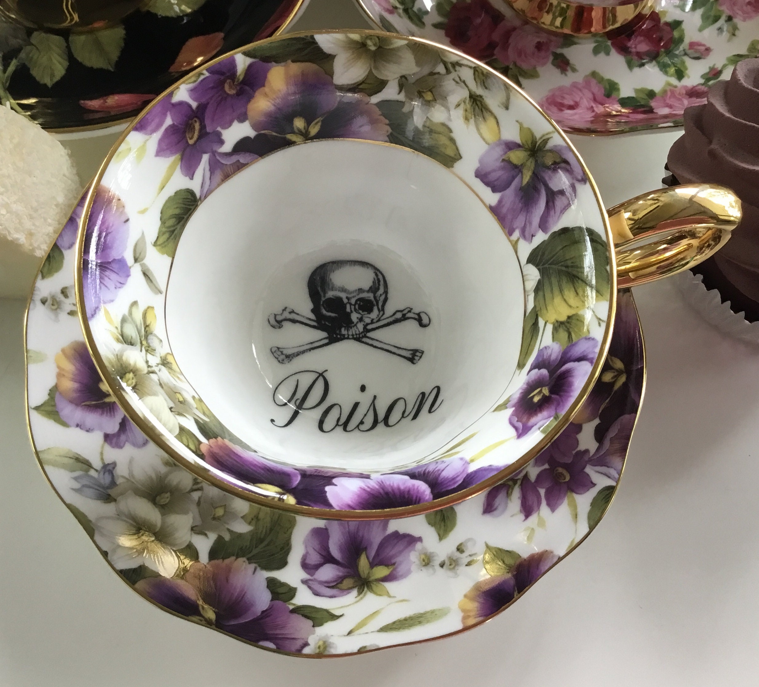 Beautiful Pansy Poison Teacup 8 Ounces. Poison Teacup | Etsy