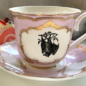 Bat Tea Set, Green, Blue or Pink. Durable and Food Safe, Vegan Bone ...