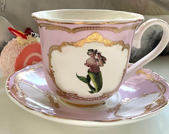Lovely Rude Teacup and Saucer Set 8 Oz Porcelain. - Etsy