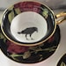 Gorgeous Black and Gold Tea Set With Black Rose Design, Bat, Cat, Crow ...