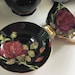 Gorgeous Black and Gold Tea Set With Black Rose Design, Bat, Cat, Crow ...