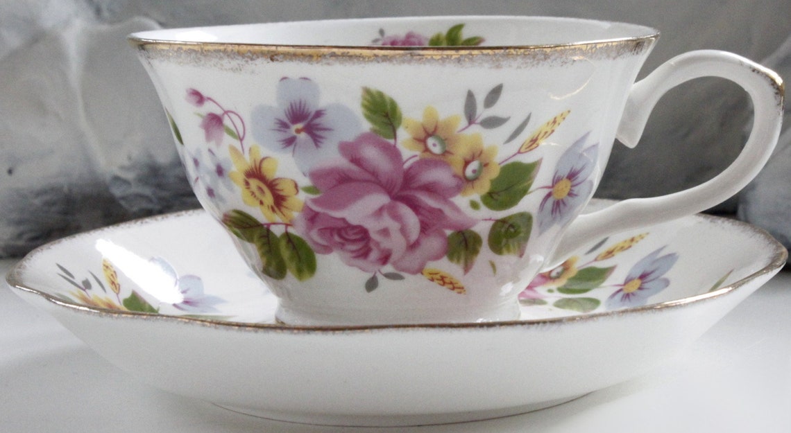 FREE SHIPPING-4 Customizable Porcelain Rude Teacup and Saucer - Etsy
