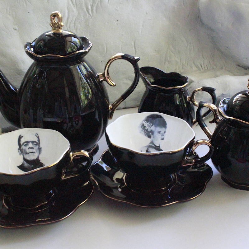 Black Tea Set - Etsy