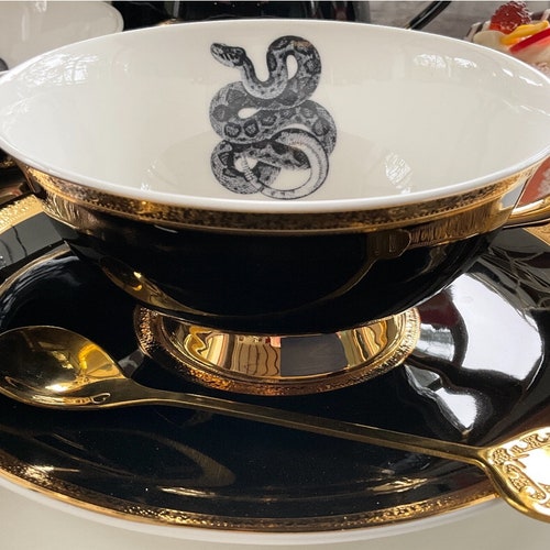 FREE SHIPPING Beautiful Black Bat Teacup 8 Ounces Black - Etsy