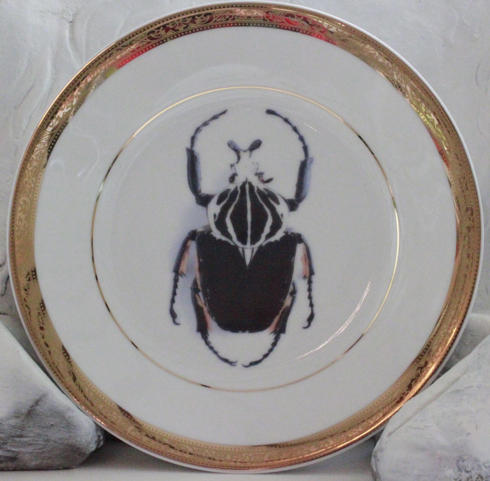 FREE Shipping-gold Porcelain Insect Plate/bug Plate or Cup and - Etsy ...